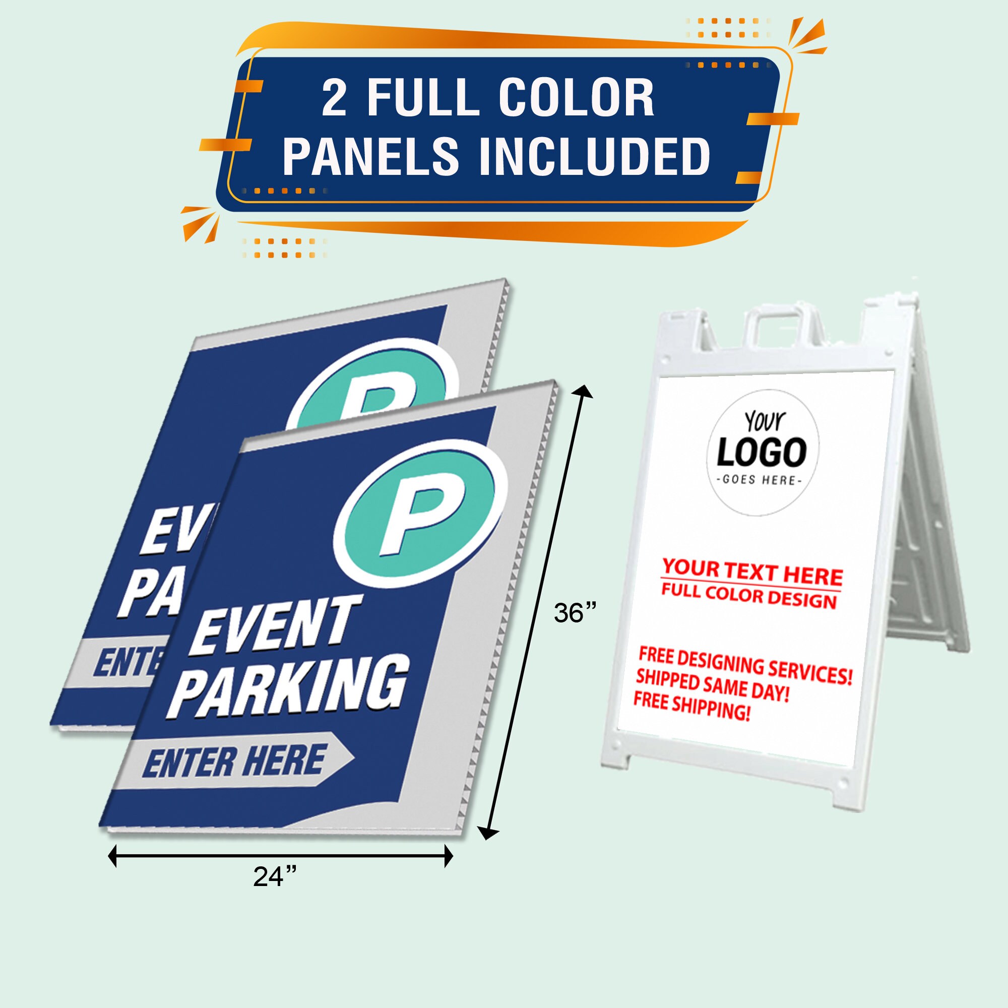 Custom A Frame Signicade Sign & 2 24x36 Inch Custom Printed - Etsy