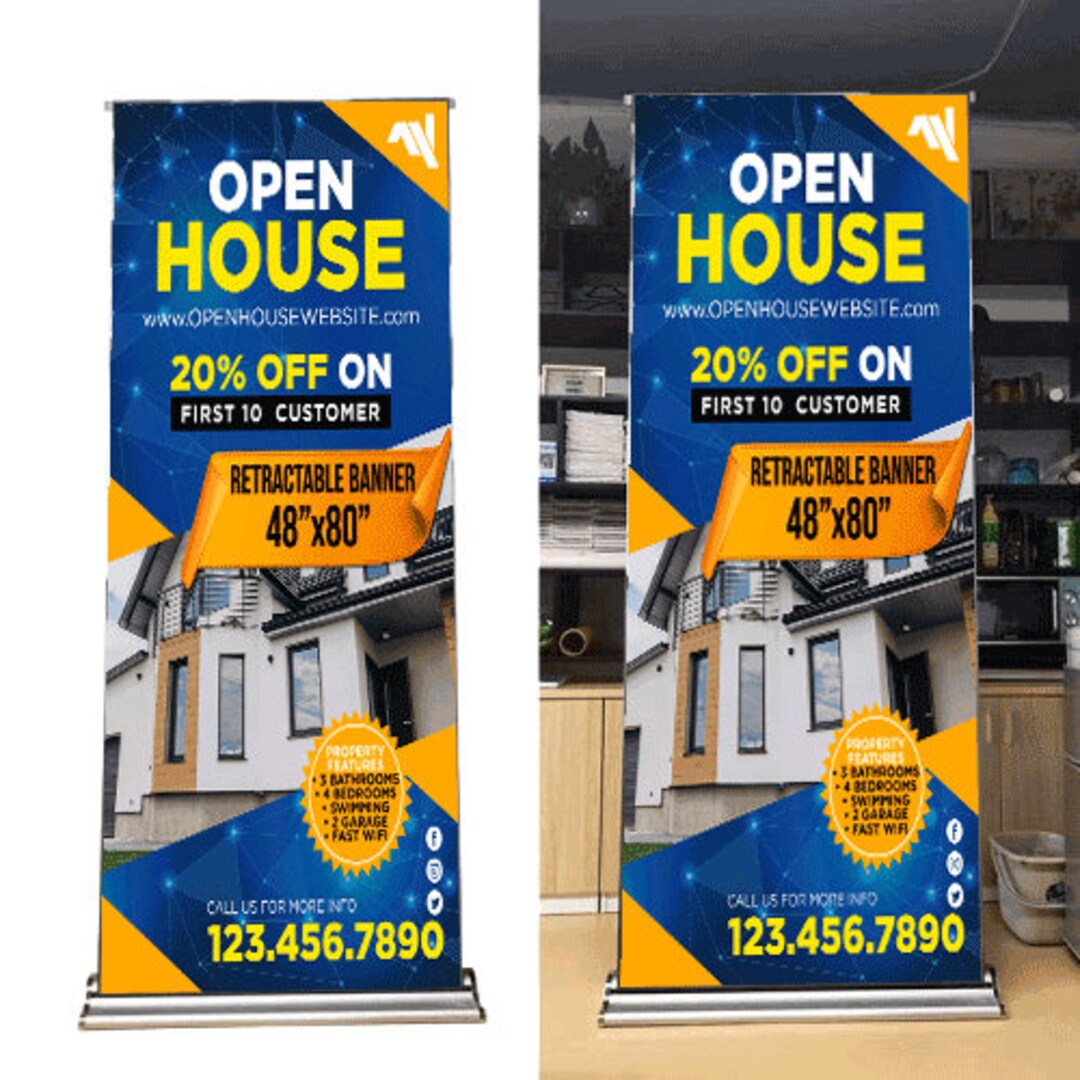 Deluxe Banner Stand and Banner Printed Full Color 13 Oz Vinyl Banner ...