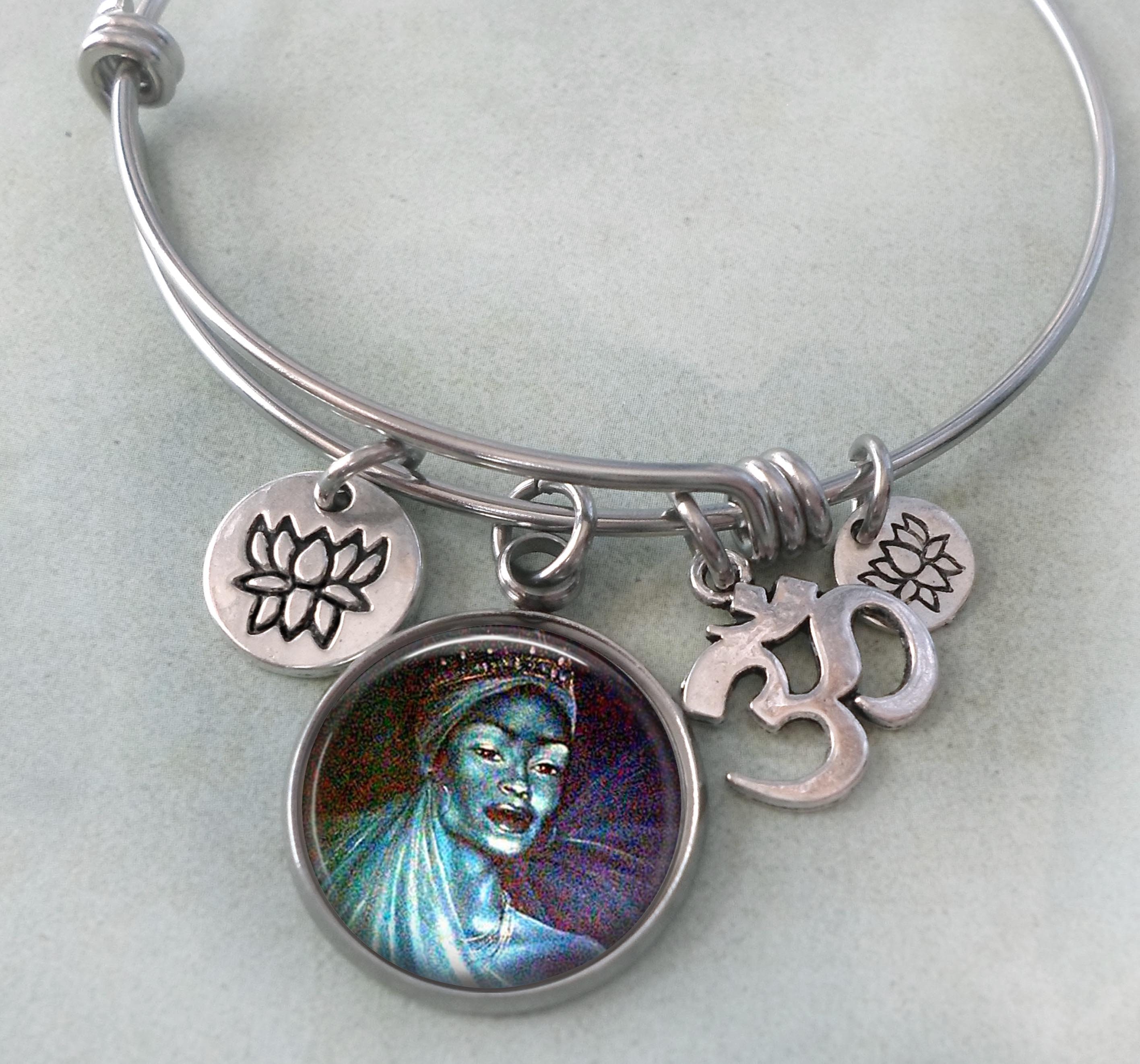 Yemaya Bangle Bracelet, Goddess of the Ocean and Rivers, Yemoja, Aum ...