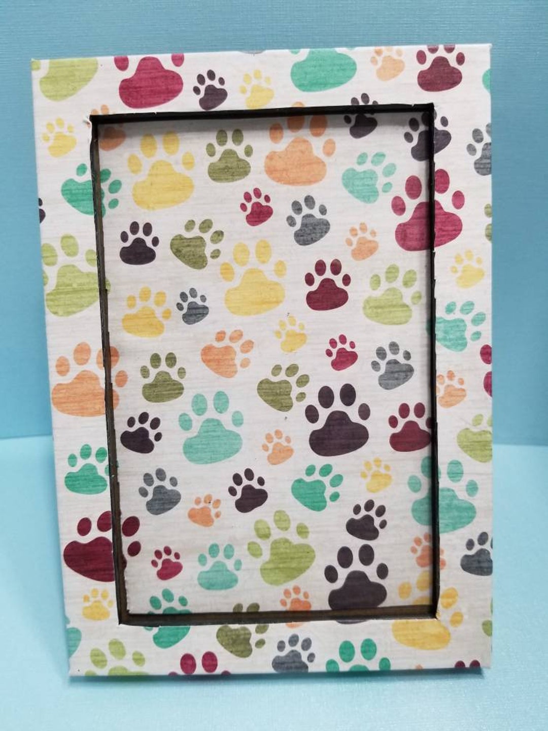 Colorful Paw Prints Picture Frame - Etsy