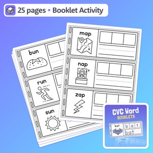 CVC Words Bundle | Pre-k & Kindergarten CVC Word Families Worksheets ...