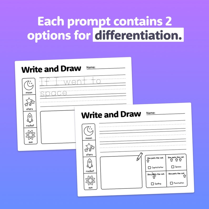 No Prep Writing Prompts for Kindergarten & 1st Grade | Writing With ...