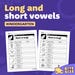 Long and Short Vowels Worksheets Kindergarten CVC Phonics & Letter ...