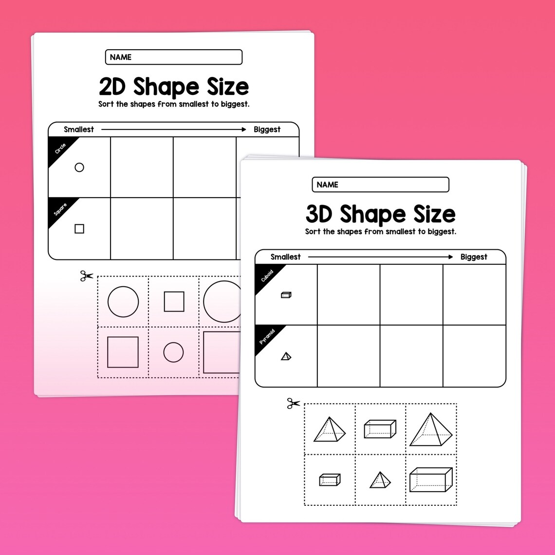No Prep 2D and 3D Shapes Worksheets Kindergarten, 2nd, 1st Grade Math ...