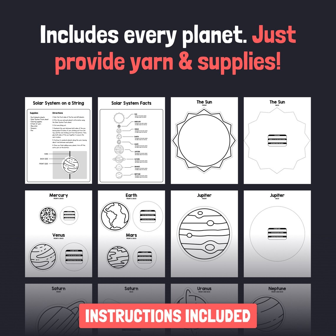 Solar System Craft | 2nd, 3rd, 4th, 5th Grade Planets Activity, Solar ...