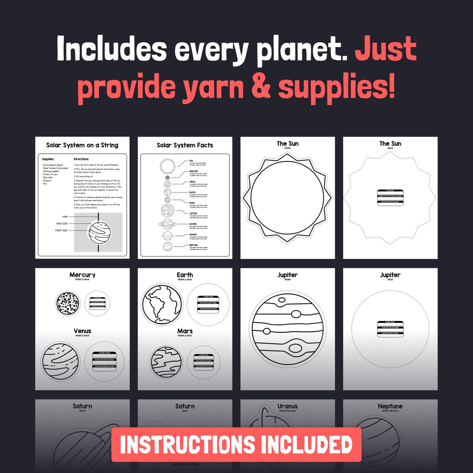 Solar System Craft | 2nd, 3rd, 4th, 5th Grade Planets Activity, Solar ...
