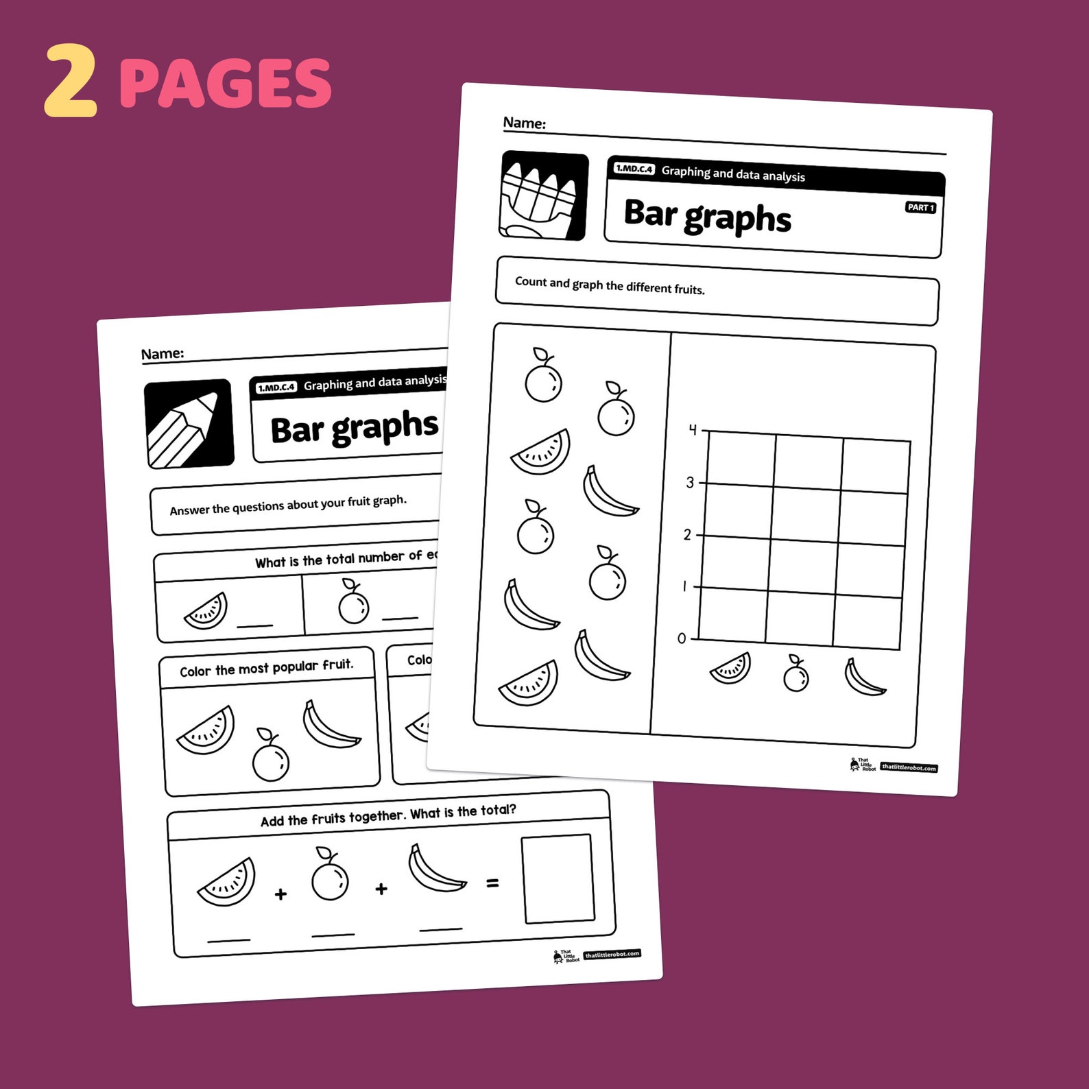 Graphing & Data Analysis Worksheets | 1st Grade Picture and Bar Graph ...
