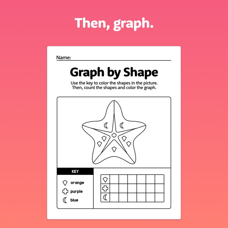Summer Shapes Worksheets Color and Graph Summer 1st Grade & 2nd Grade ...