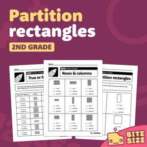 Partition Rectangles Worksheets | 2nd Grade Math Centers and Geometry ...