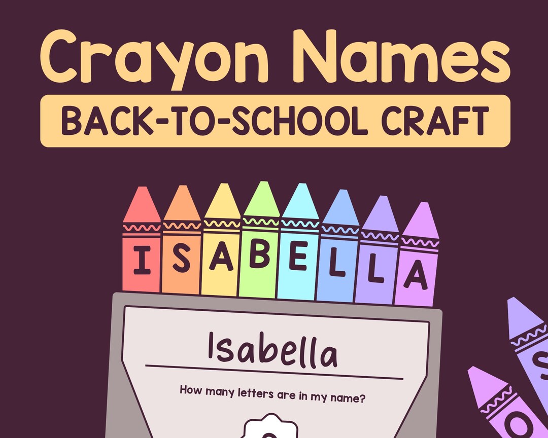 My Name Craft Kindergarten 1st 2nd Grade Back to School - Etsy