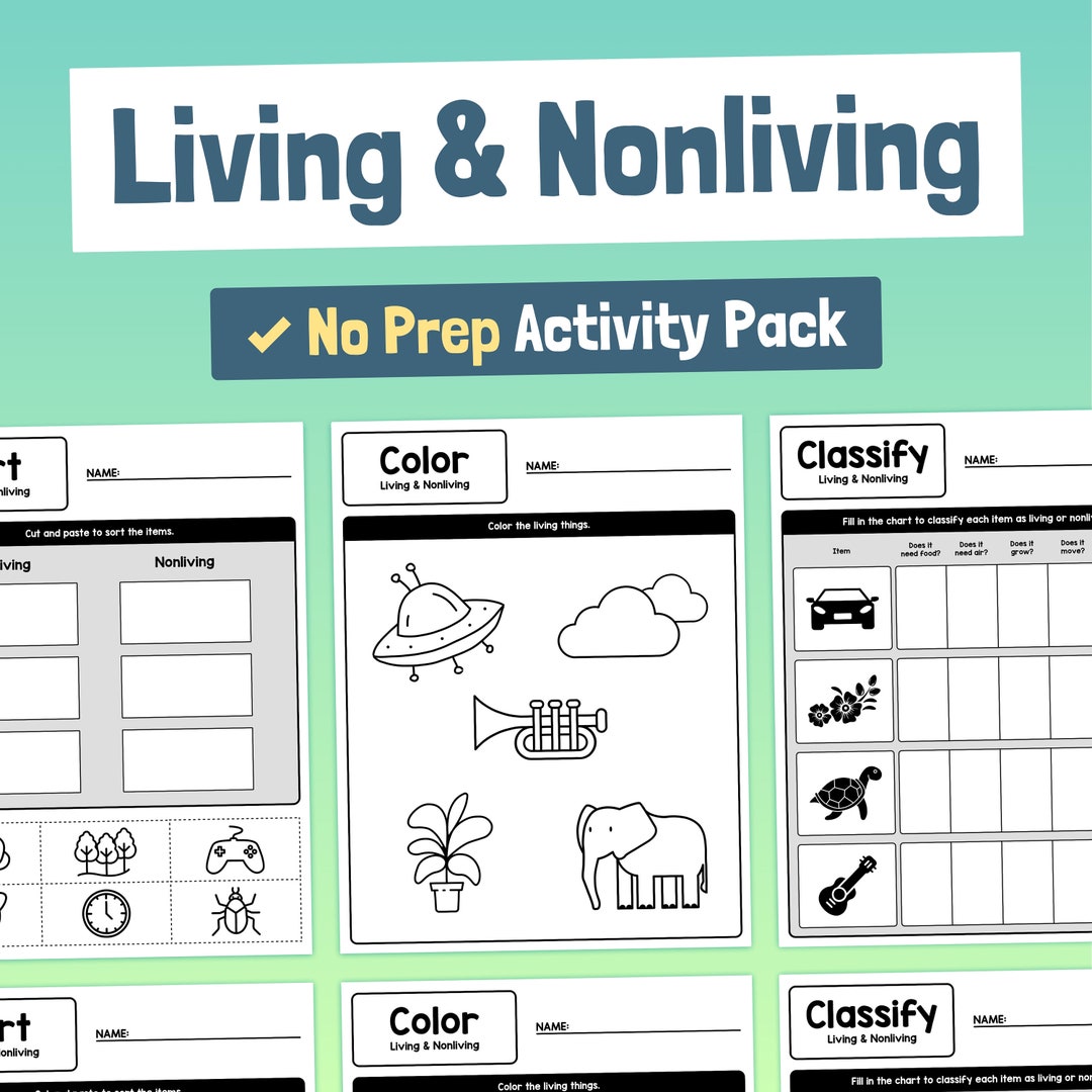 Living and Nonliving Activity Pack | Kindergarten Science Activities ...