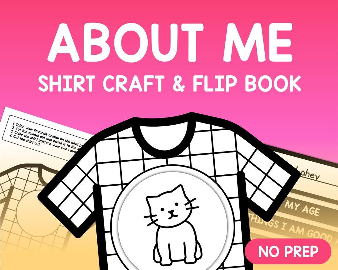 All About Me Shirt Craft No Prep Back to School Icebreaker - Etsy