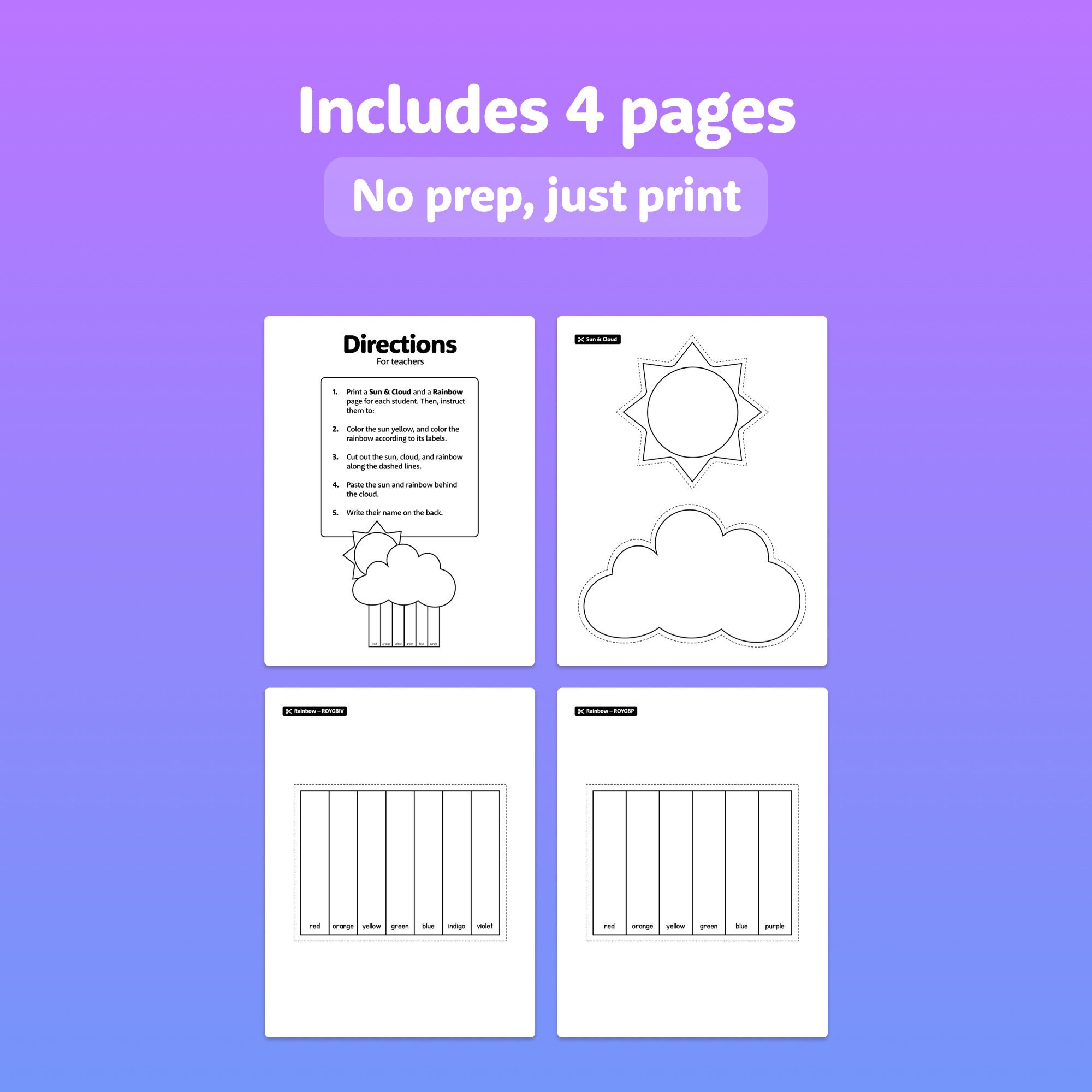 Rainbow Craft | Kindergarten Science Craft, 1st Grade Science Project ...