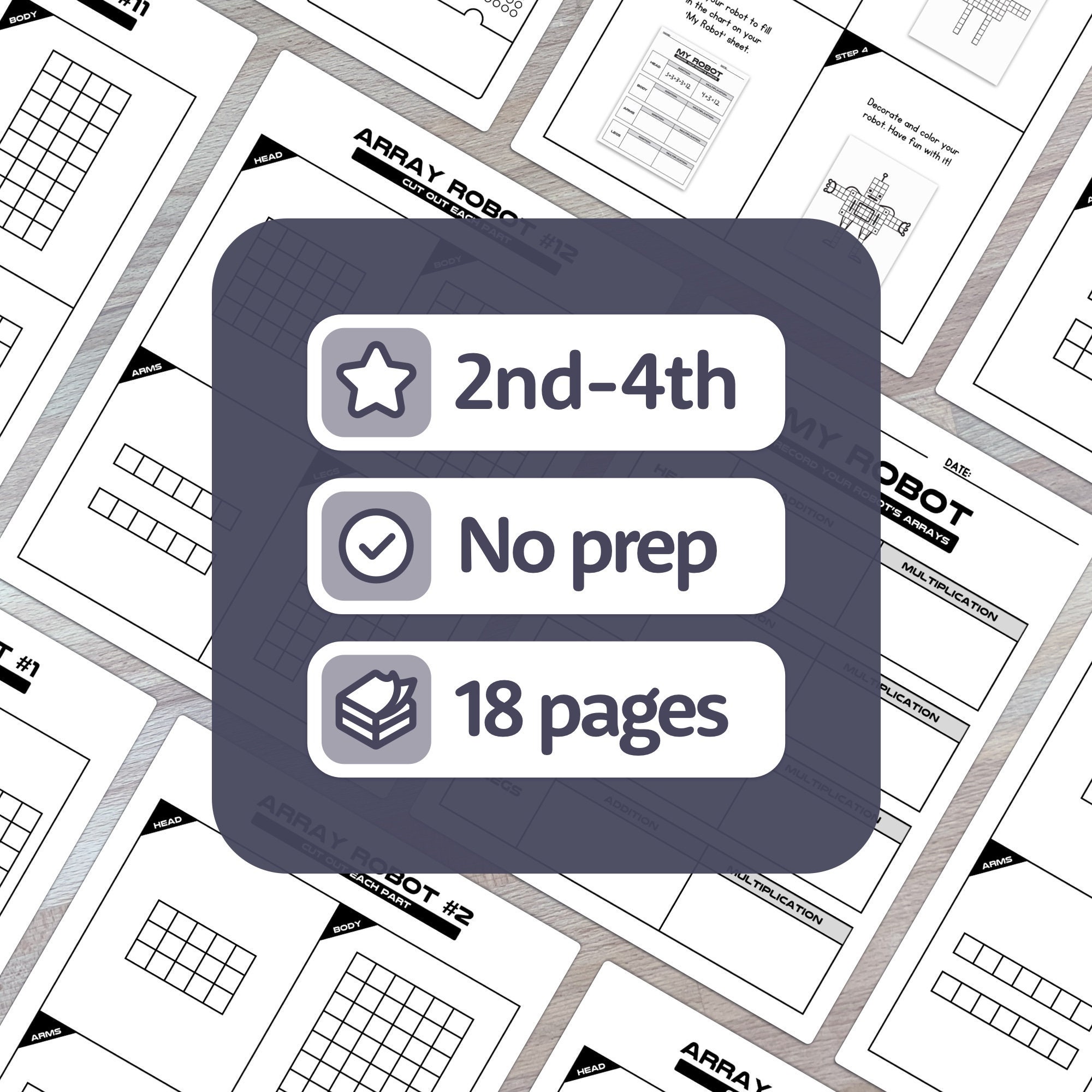 No Prep Multiplication Arrays Activity | 3rd & 4th Grade Math Center ...