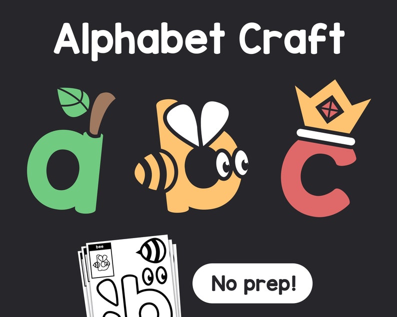 No Prep Alphabet Craft Pre-k Kindergarten & 1st Grade - Etsy