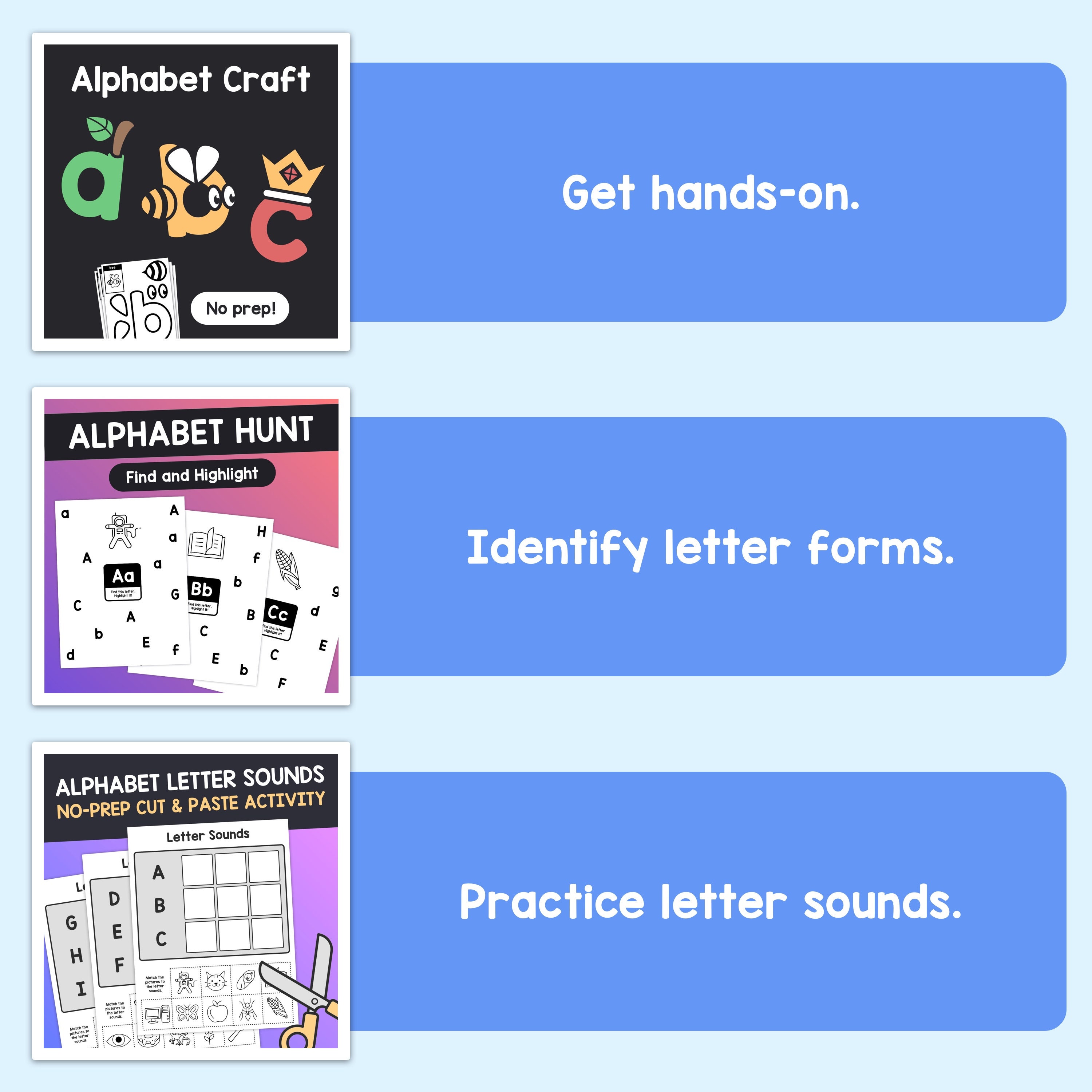 Alphabet Literacy Bundle Pre-k, Kindergarten, 1st Grade English ...