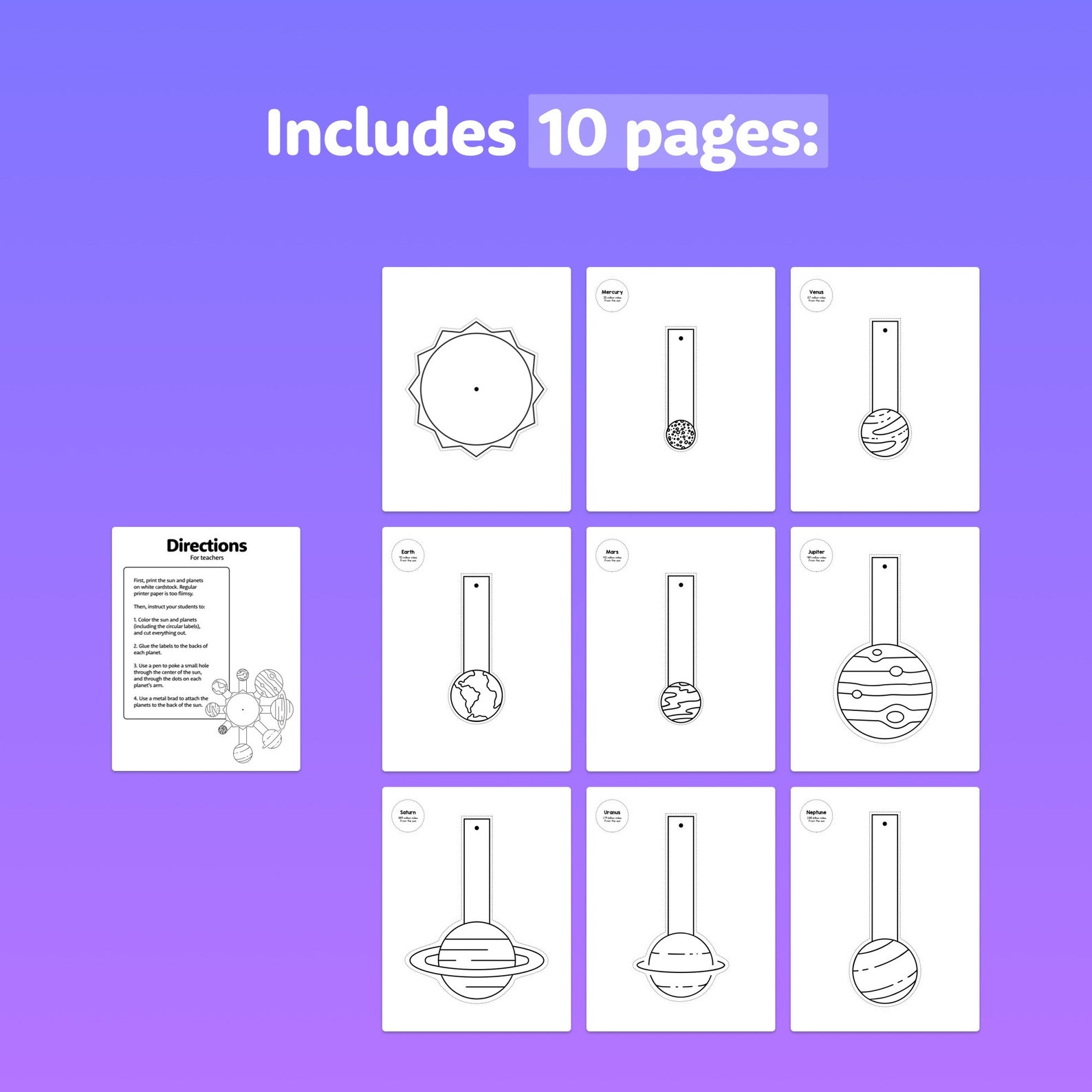 Planet Orbit Craft | No Prep Solar System Craft, Sun & Solar System ...