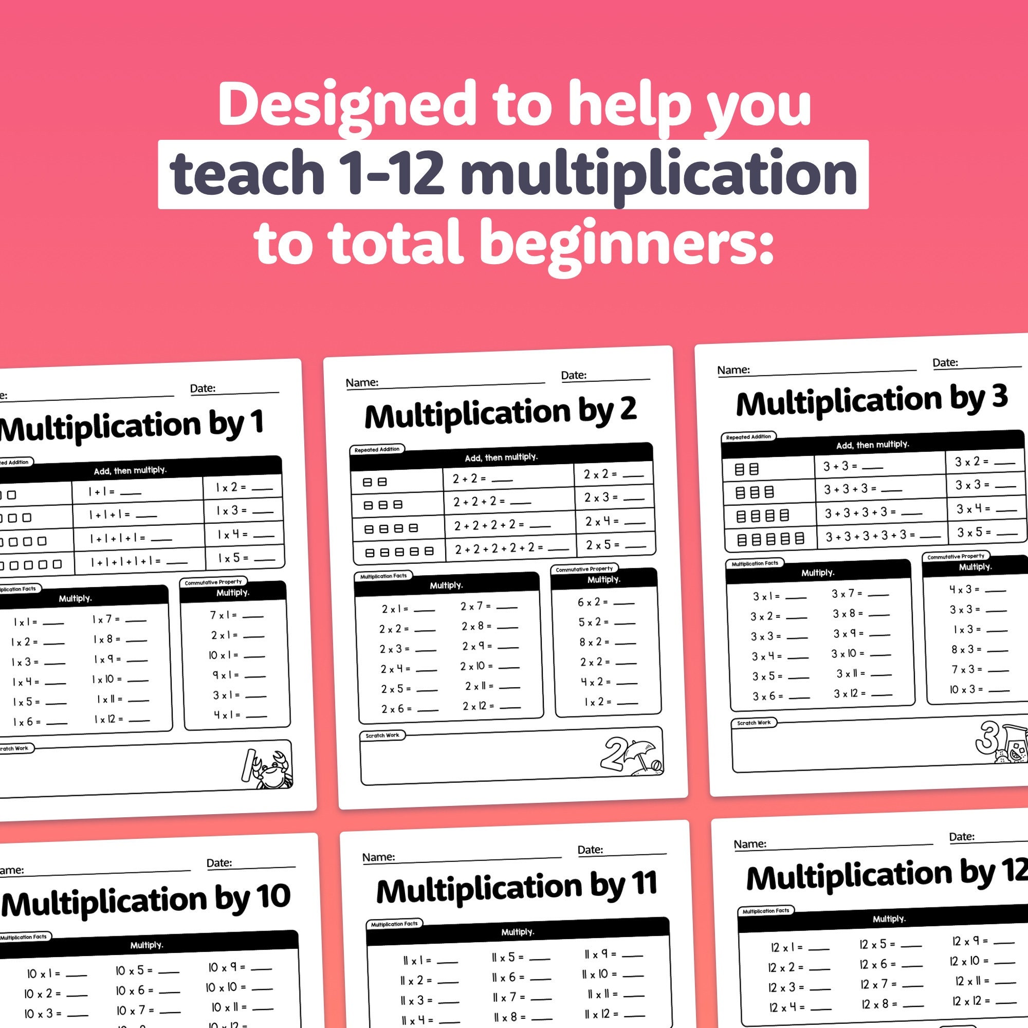 Summer Multiplication Worksheets | 2nd Grade Summer Math, 3rd Grade ...