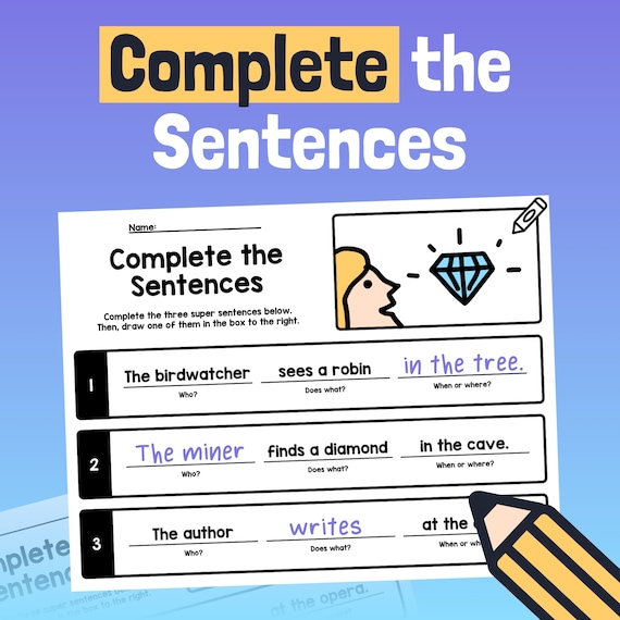 Worksheets For Sentence Structure