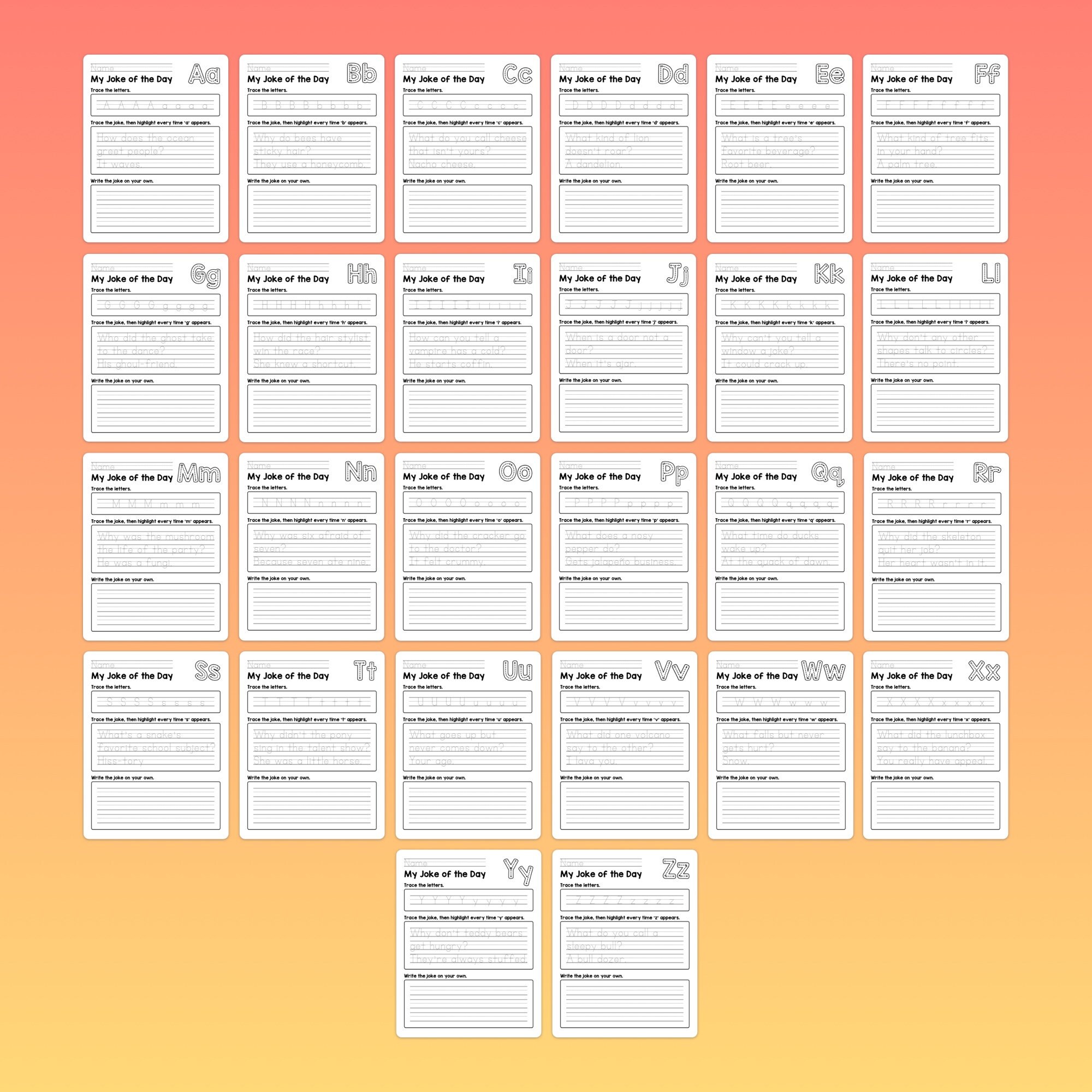 No Prep Daily Handwriting Worksheets Kindergarten 1st 2nd - Etsy