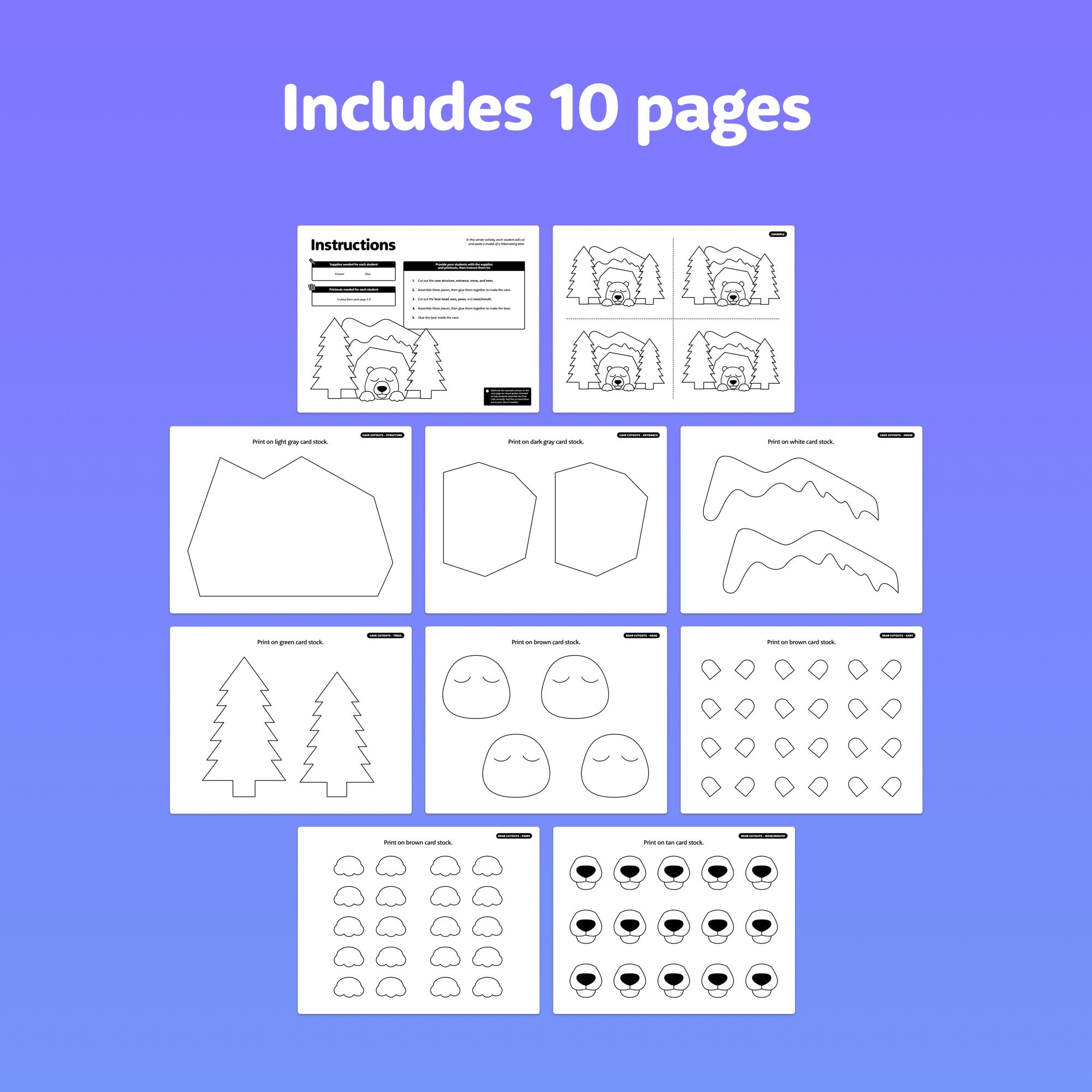 Hibernation Craft | Winter Science Activity, Hibernating Bear Craft for ...