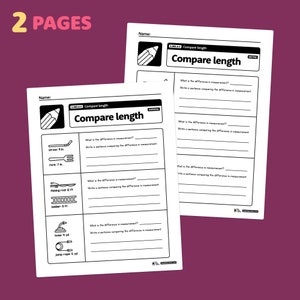 Compare Length Worksheets | 2nd Grade Math Centers and Measurement ...