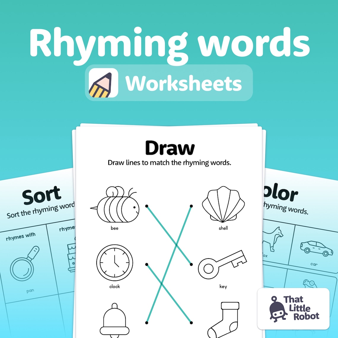 Rhyming Words Worksheets | Kindergarten Rhyming & Phonemic Awareness ...