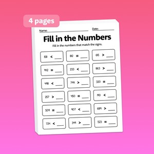 Comparing 3 Digit Numbers Worksheets | 2nd Grade Comparing Numbers ...