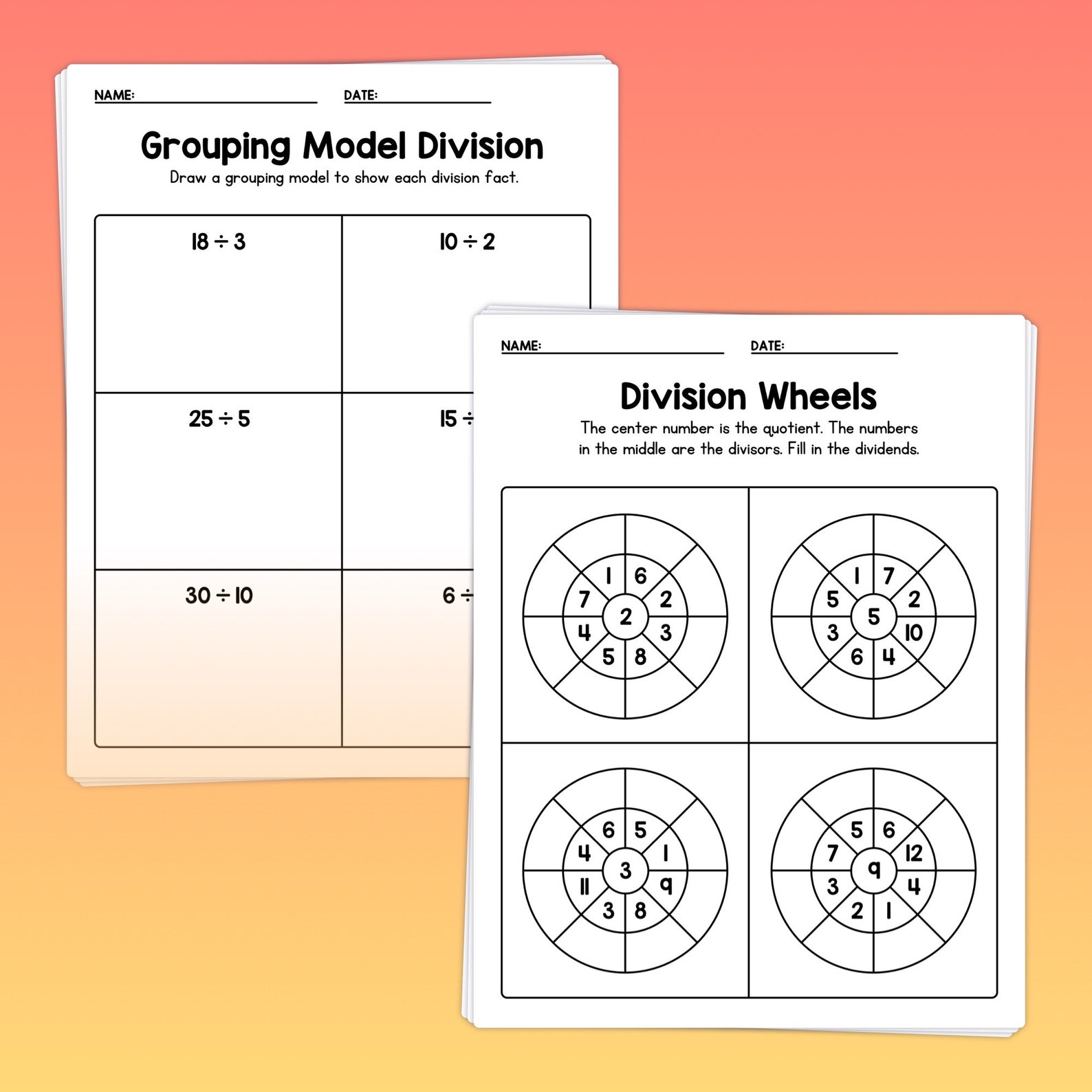 No Prep Division Worksheets | 2nd, 4th, 3rd Grade Division Activities ...