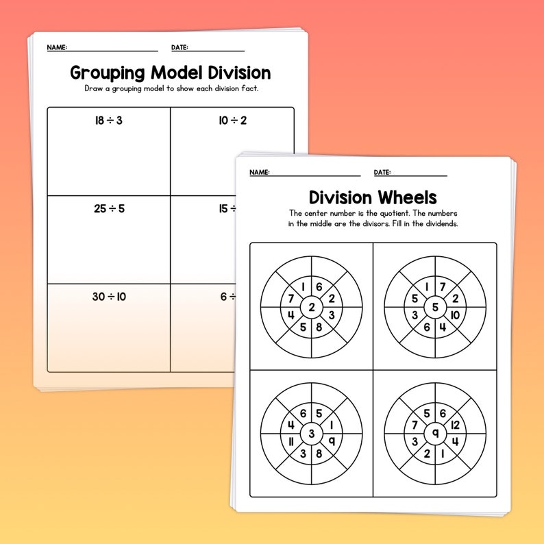 No Prep Division Worksheets | 2nd, 4th, 3rd Grade Division Activities ...