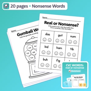 CVC Words Bundle | Pre-k & Kindergarten CVC Word Families Worksheets ...