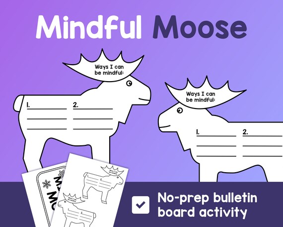 Winter Bulletin Board Mindfulness Craft Mindful Moose - Etsy