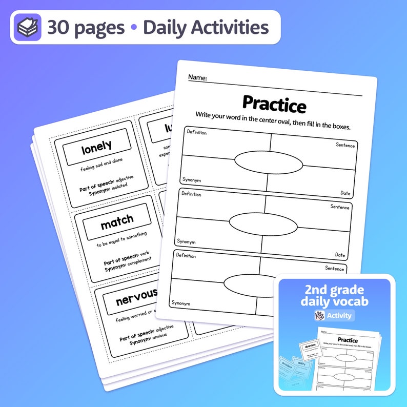 ELA Vocabulary Bundle | 1st Grade Vocabulary, 2nd Grade Vocabulary ...