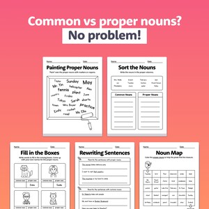 Common and Proper Nouns Worksheets | 1st & 2nd Grade Grammar Activities ...