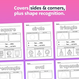 Properties of 2D Shapes Worksheets | Kindergarten 2D Shapes, 1st Grade ...