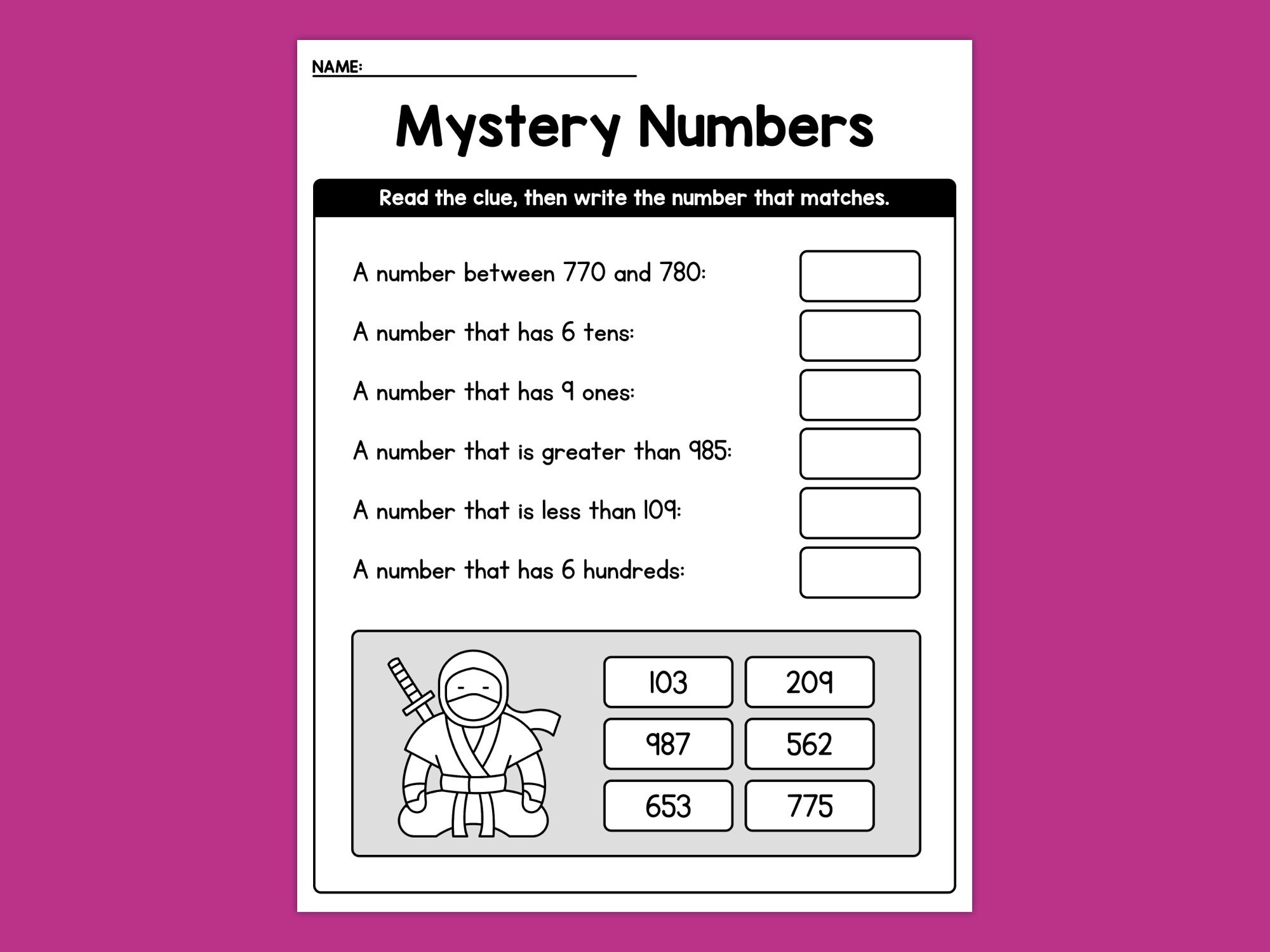 No Prep Place Value Worksheets 1st, 2nd, 3rd Grade Fantasy Place Value ...