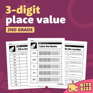 3 Digit Place Value Worksheets | 2nd Grade Hundreds, Tens, and Ones ...