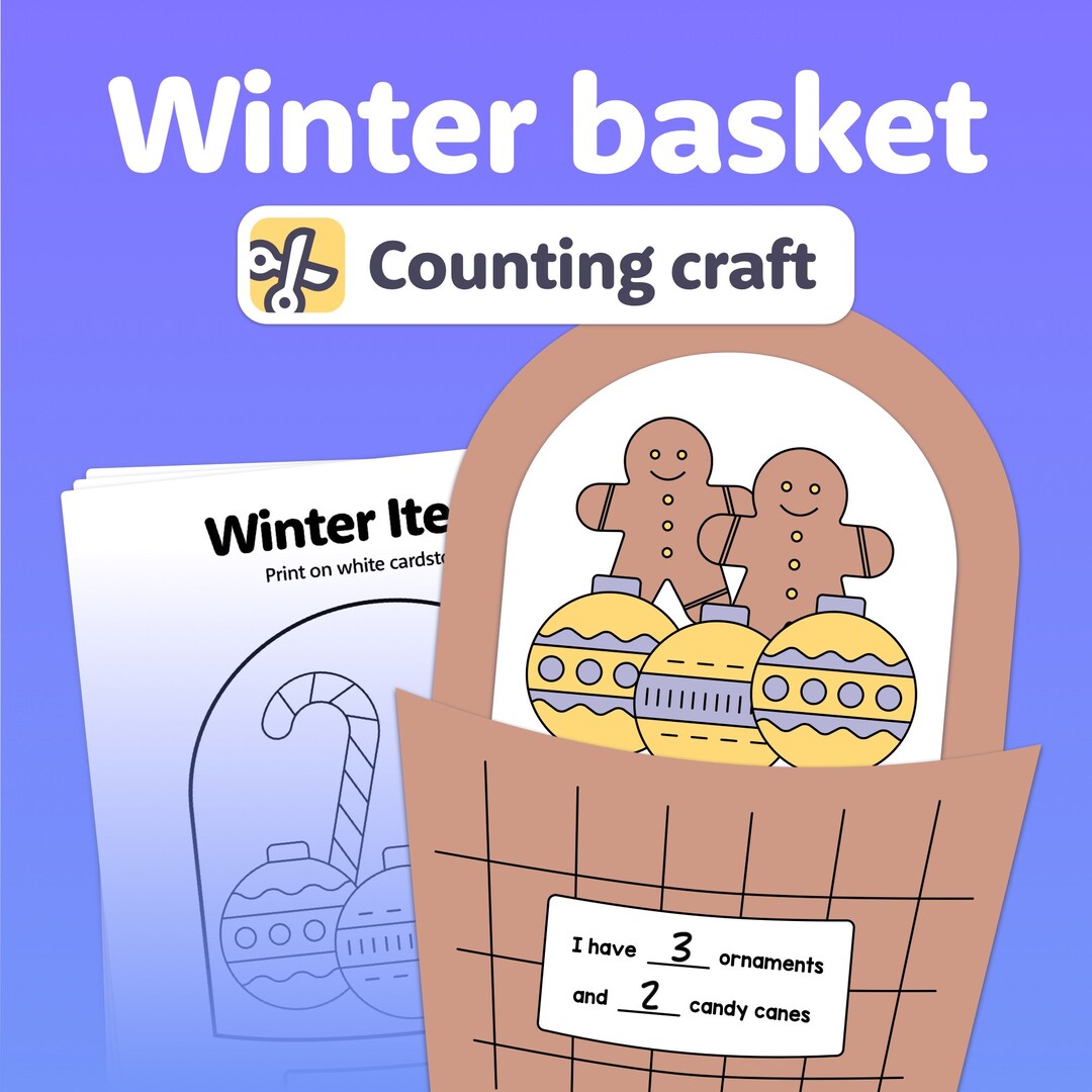 Winter Counting to 5 Craft | Pre-k & Kindergarten Christmas Math Center ...
