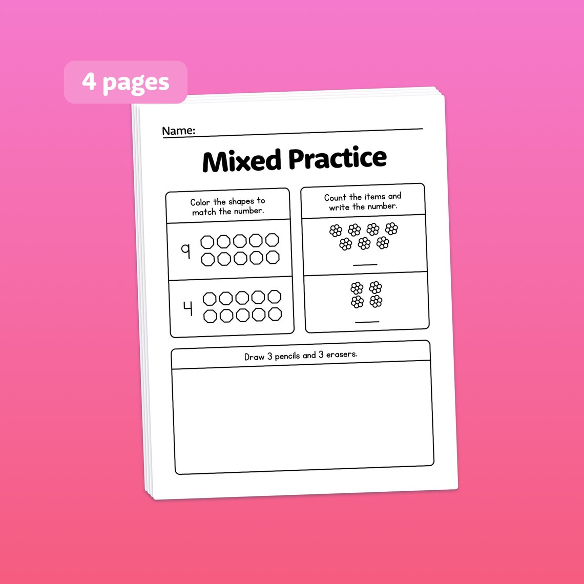 Counting Sets to 10 Kindergarten Counting & Cardinality Worksheets ...