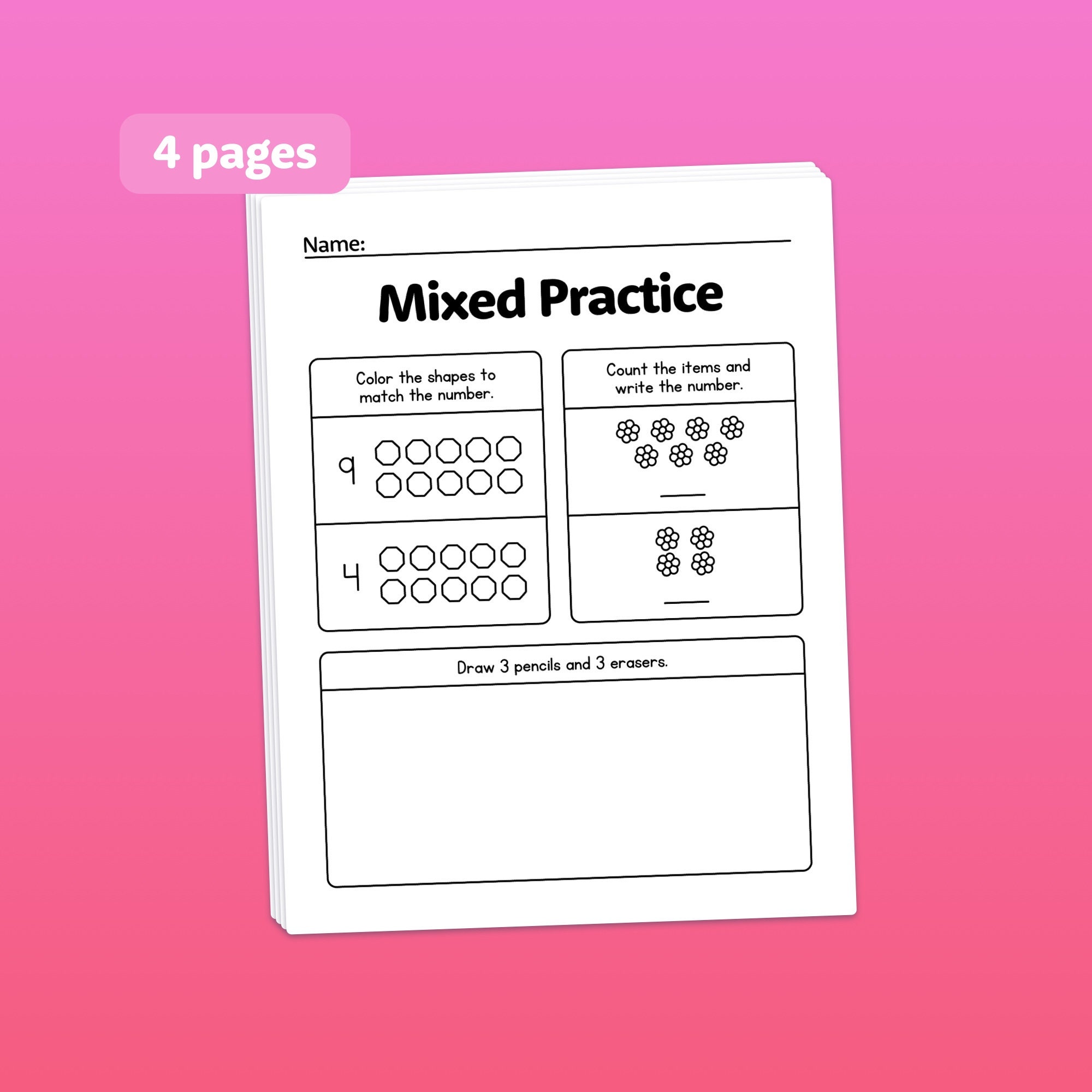 Counting Sets to 10 Kindergarten Counting & Cardinality Worksheets ...