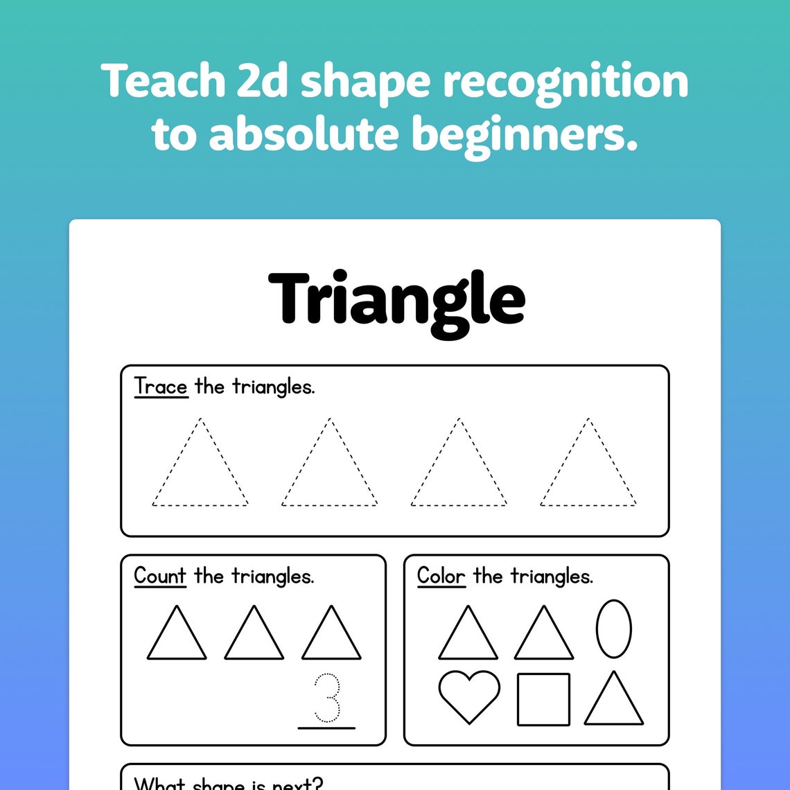 Simple 2D Shape Worksheets | Pre-k Shapes, Kindergarten Shapes, 1st ...
