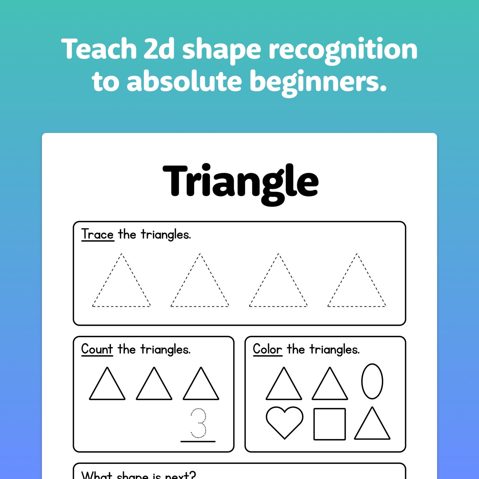 Simple 2D Shape Worksheets | Pre-k Shapes, Kindergarten Shapes, 1st ...