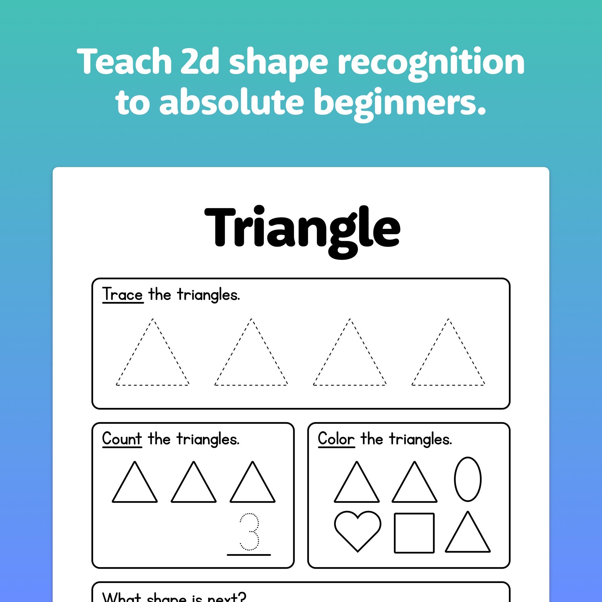 Simple 2D Shape Worksheets | Pre-k Shapes, Kindergarten Shapes, 1st ...