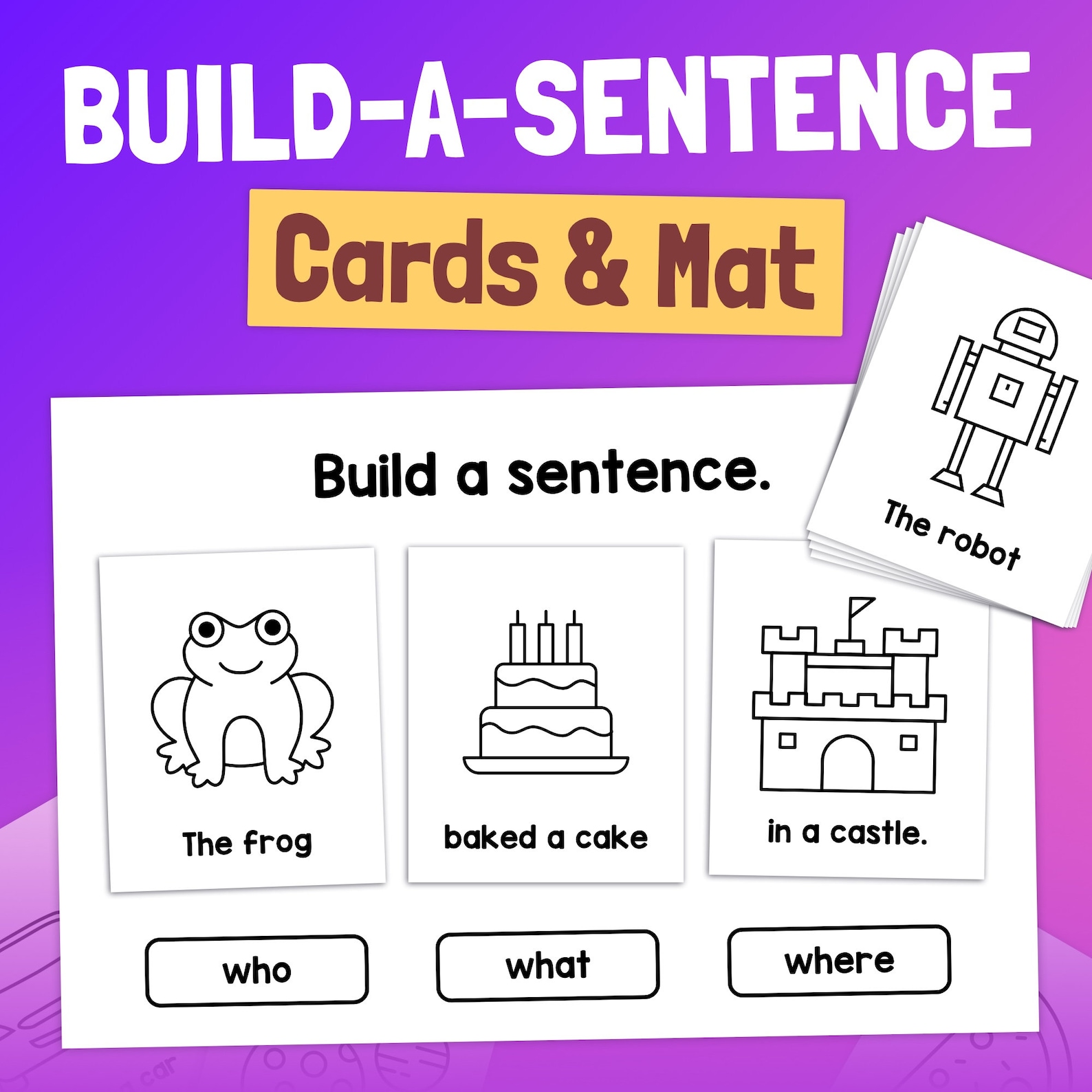 Sentence Building Literacy Center | Kindergarten & 1st Grade Writing ...