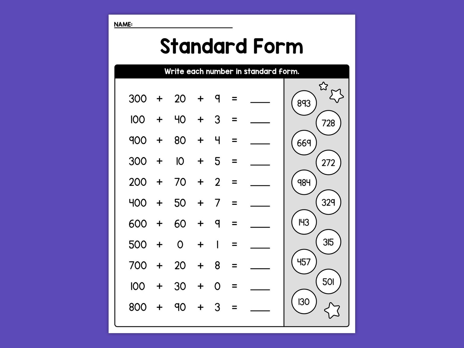 Place Value Worksheets | Space Place Value Activities — Hundreds, Tens ...