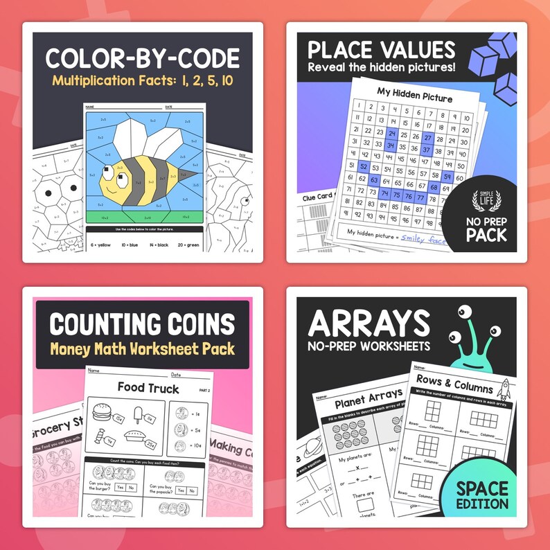 2nd Grade Math Worksheets, Activities & Centers | Bundle ...