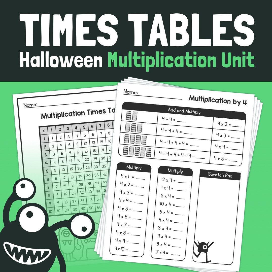 Halloween Times Tables Worksheets | 2nd & 3rd Grade Halloween ...