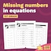 1st Grade Missing Numbers in Equations Worksheets | 1.OA.D.8 No Prep ...