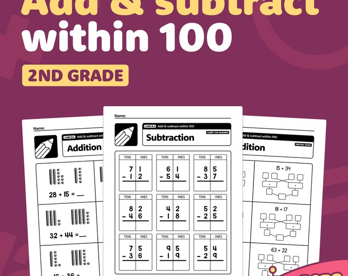 Second Grade Math Games Addition, Subtraction, Place Value - Etsy Canada