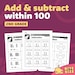 Addition & Subtraction Within 100 Worksheets | 2nd Grade Place Value ...